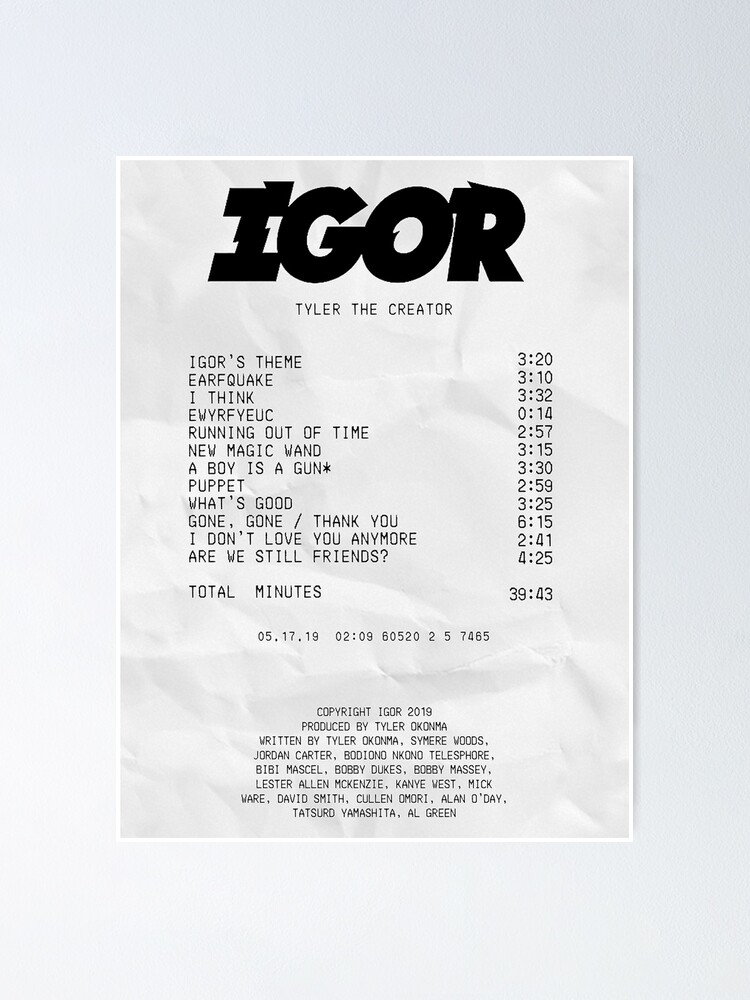 "album receipt" Poster for Sale by jennagardnerr | Redbubble