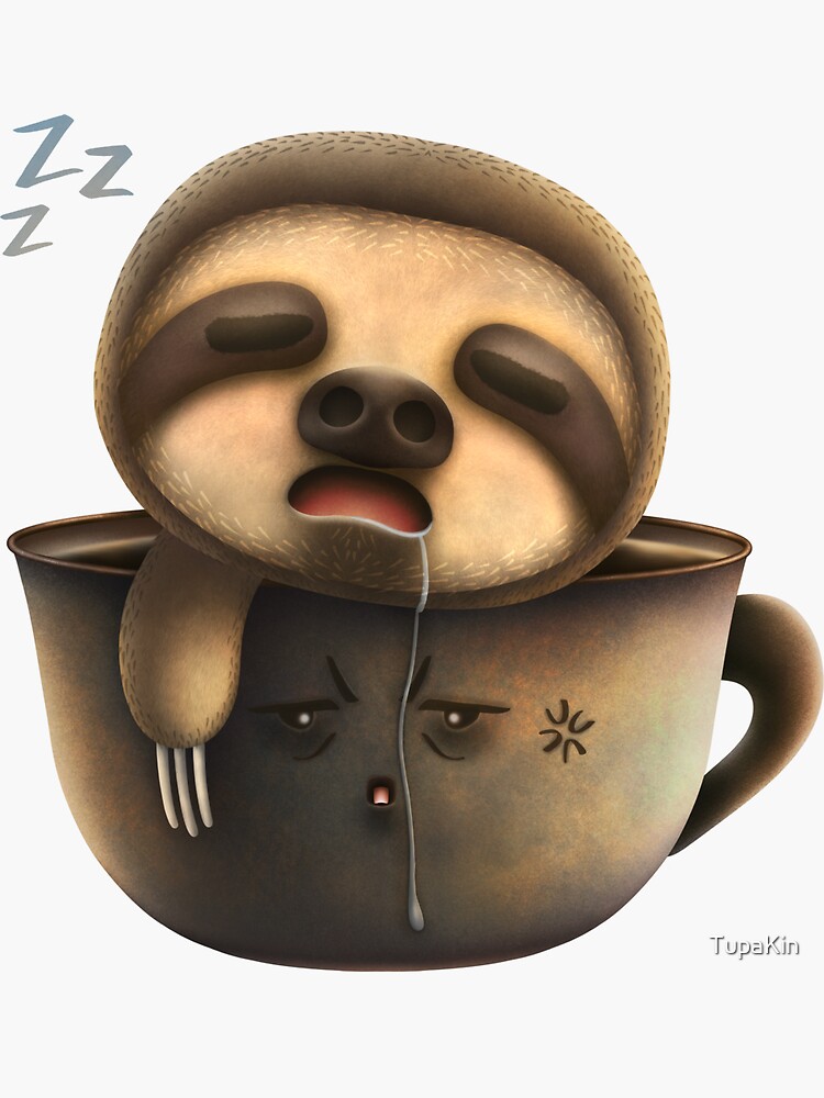 "Sloth Life // Before & After Coffee" Sticker for Sale by TupaKin ...