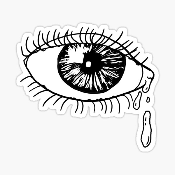 "Crying Eye" Sticker for Sale by makenamat | Redbubble