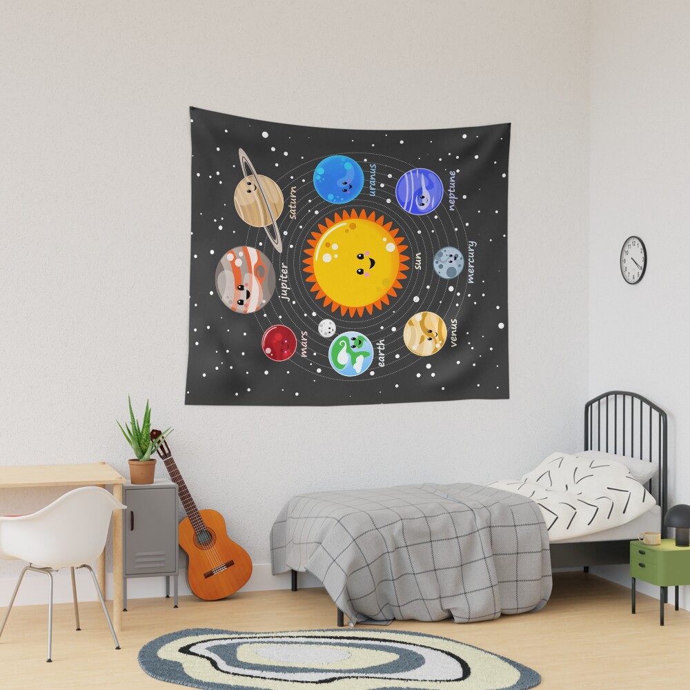 "Solar system happy Kawaii style" Poster for Sale by Krokoneil | Redbubble
