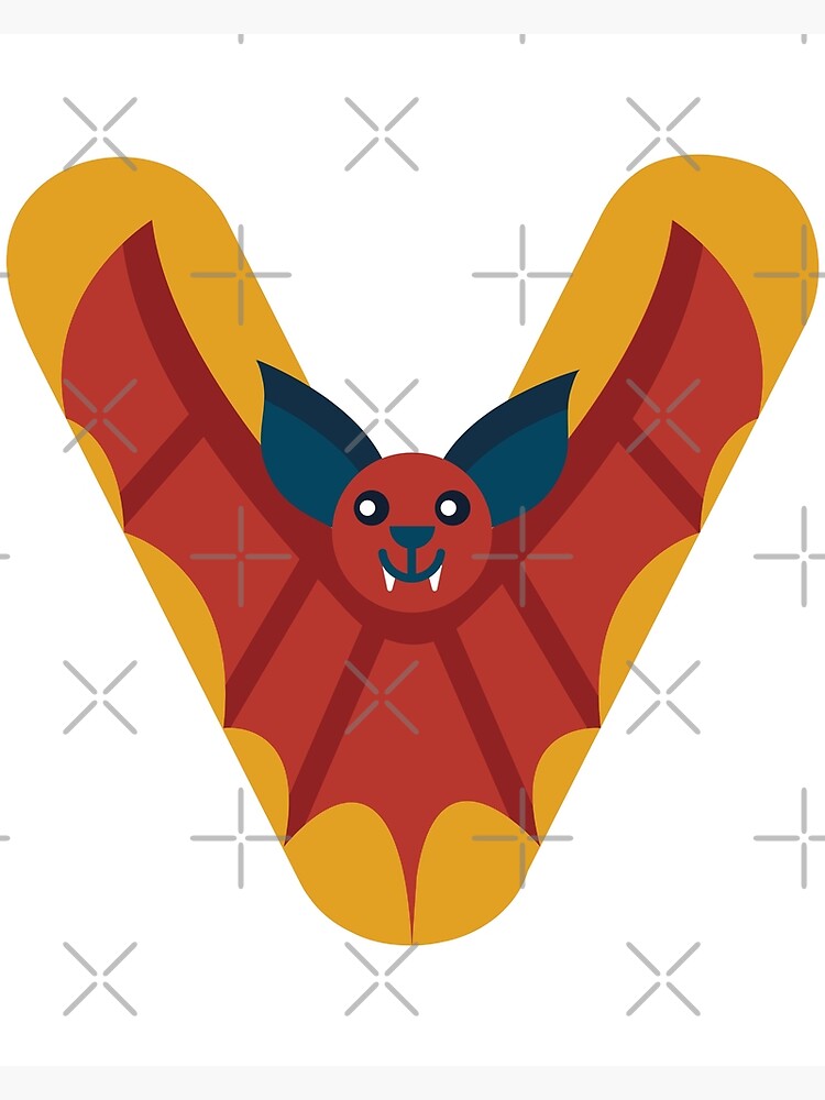 "Letter V - VAMPIRE BAT , Animalphabet" Canvas Print by orori | Redbubble