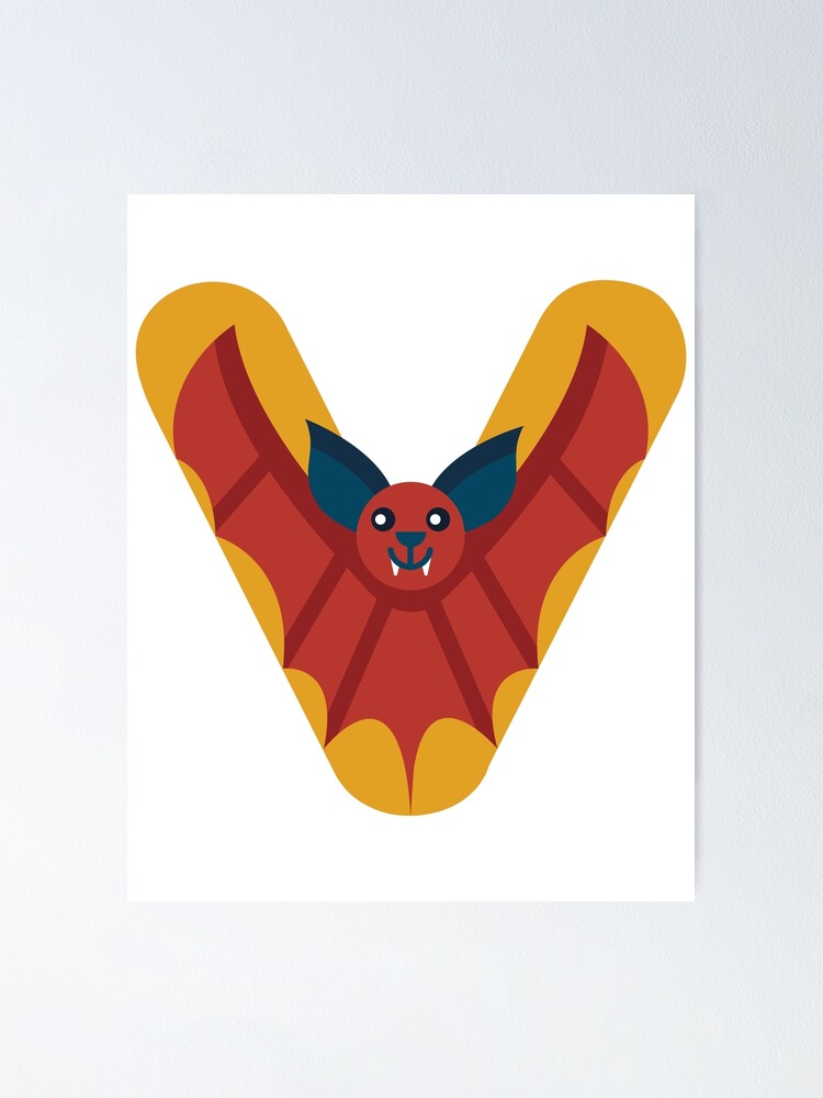 "Letter V - VAMPIRE BAT , Animalphabet" Poster for Sale by orori ...