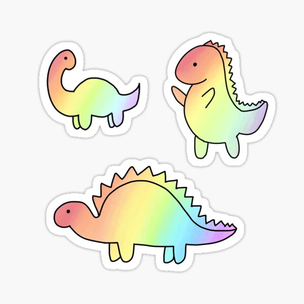 "Rainbow Dinosaurs" Sticker by ruby-lu | Redbubble