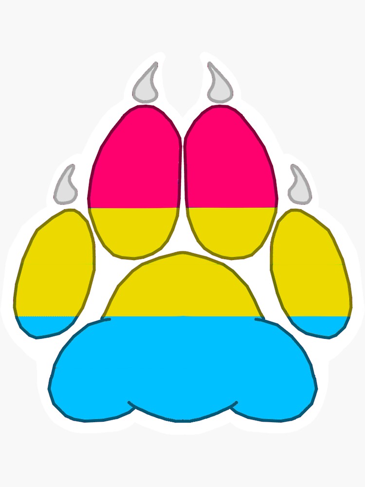 "Pansexual flag paw print" Sticker by olicatcreations | Redbubble