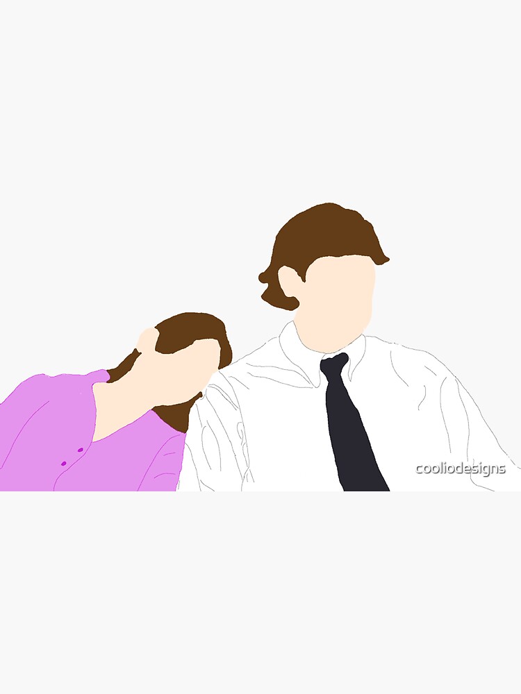 "Jim and Pam Sticker!" Sticker by cooliodesigns | Redbubble