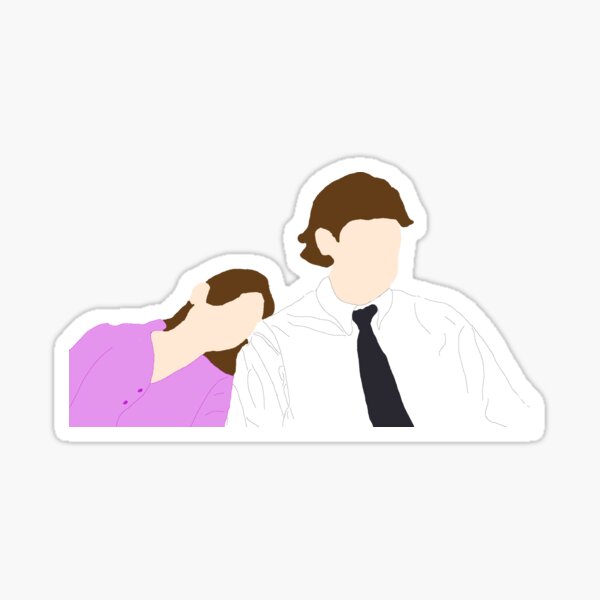 "Jim and Pam Sticker!" Sticker by cooliodesigns | Redbubble
