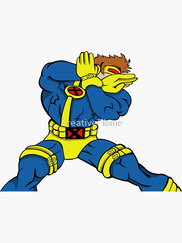 "CYCLOPS BEHOLD!!! MVC2" Sticker for Sale by CreativeFlame | Redbubble