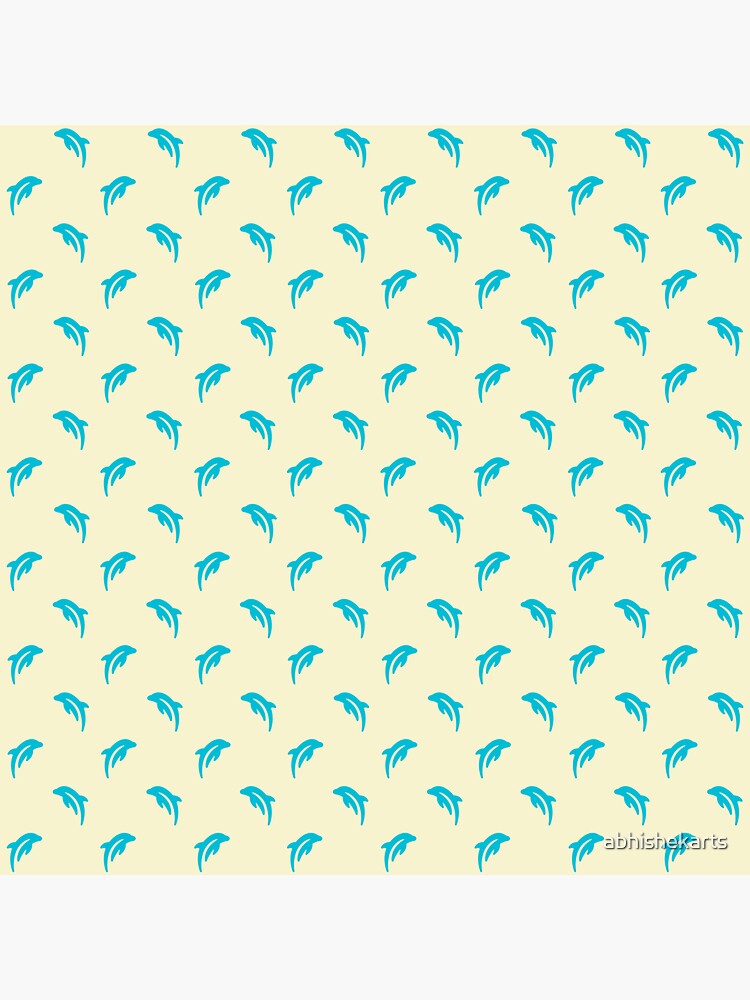 "Dolphin blue with yellow background " Sticker for Sale by abhishekarts ...