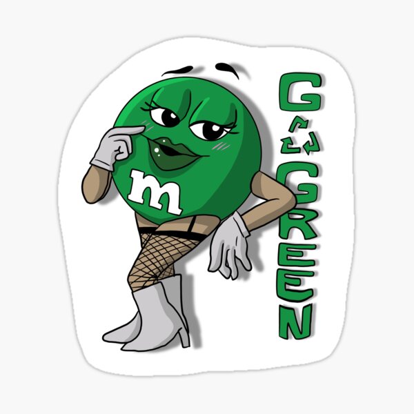 "Sexy Green M&M" Sticker for Sale by reesmg | Redbubble