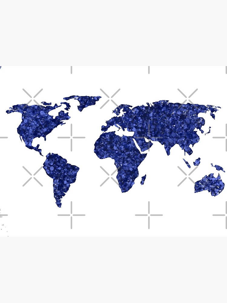 "Blue world map" Art Print for Sale by karlys-stickers | Redbubble