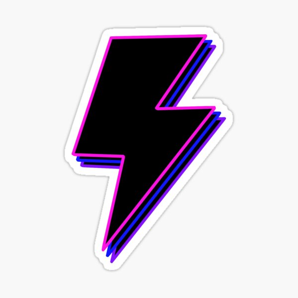 "Neon Lightning Bolt" Sticker for Sale by m-aesthetic | Redbubble