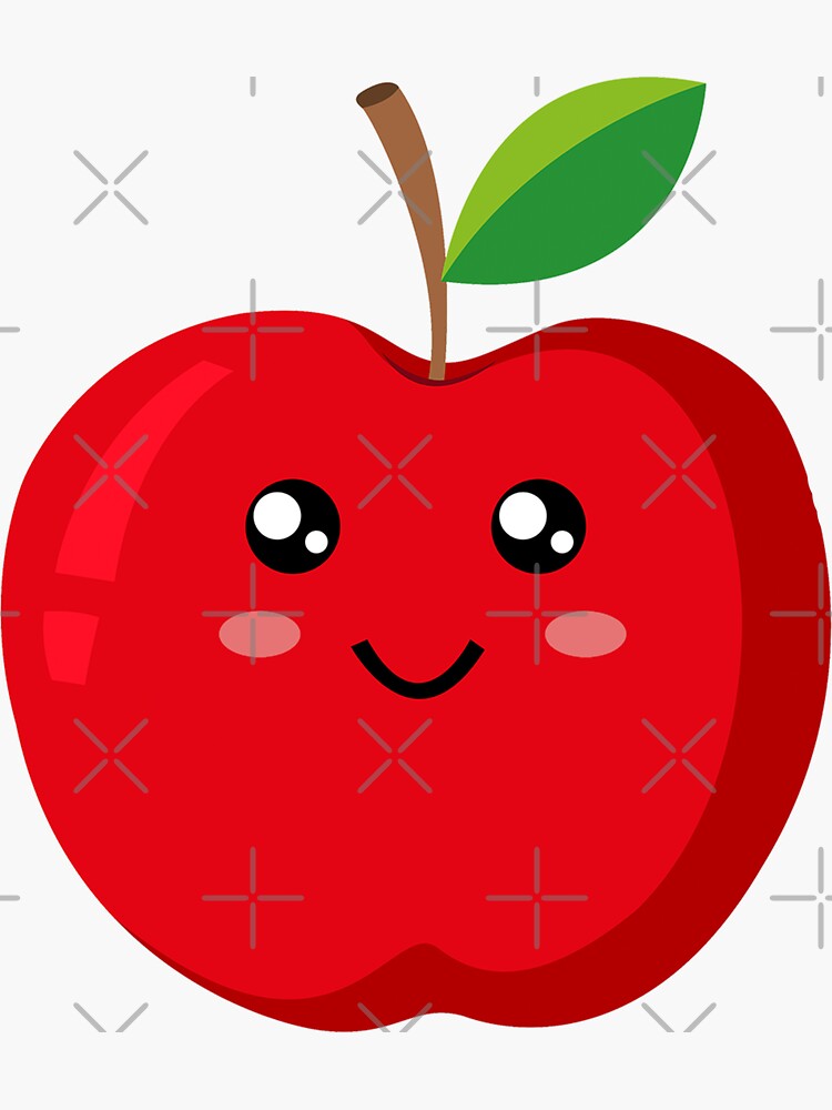 "Cute Apple" Sticker for Sale by BaraaElgendy | Redbubble