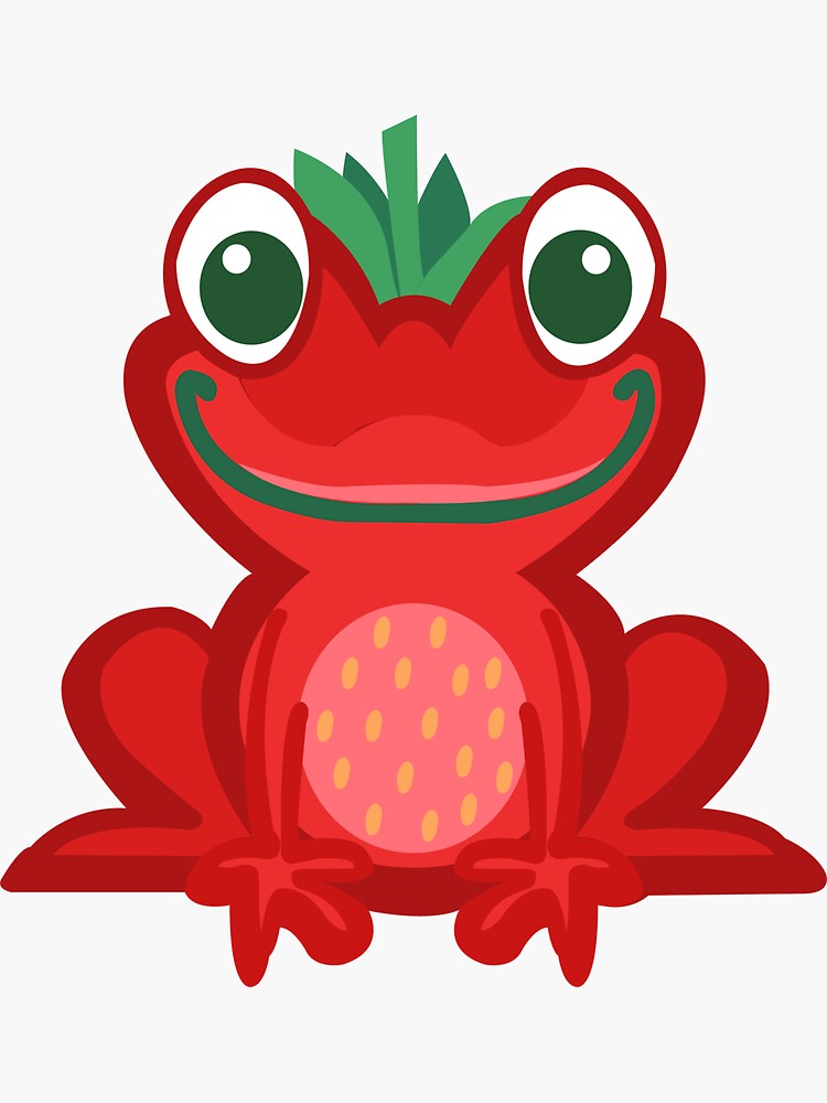 "Strawberry Frog" Sticker by mirabelgrace | Redbubble