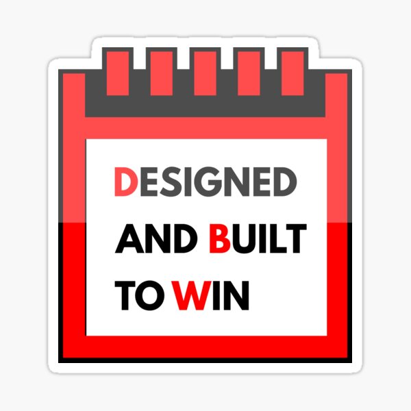 "Design and built to win !" Sticker for Sale by WilliamsGFX | Redbubble