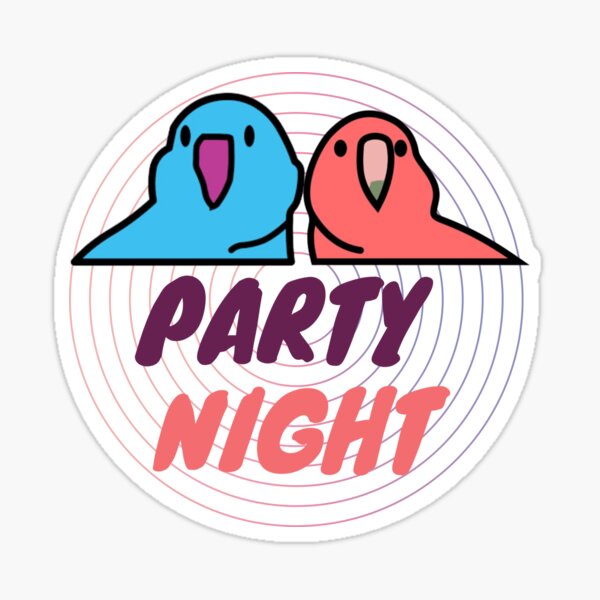 "Party Parrot" Sticker by Katya-Ionash | Redbubble