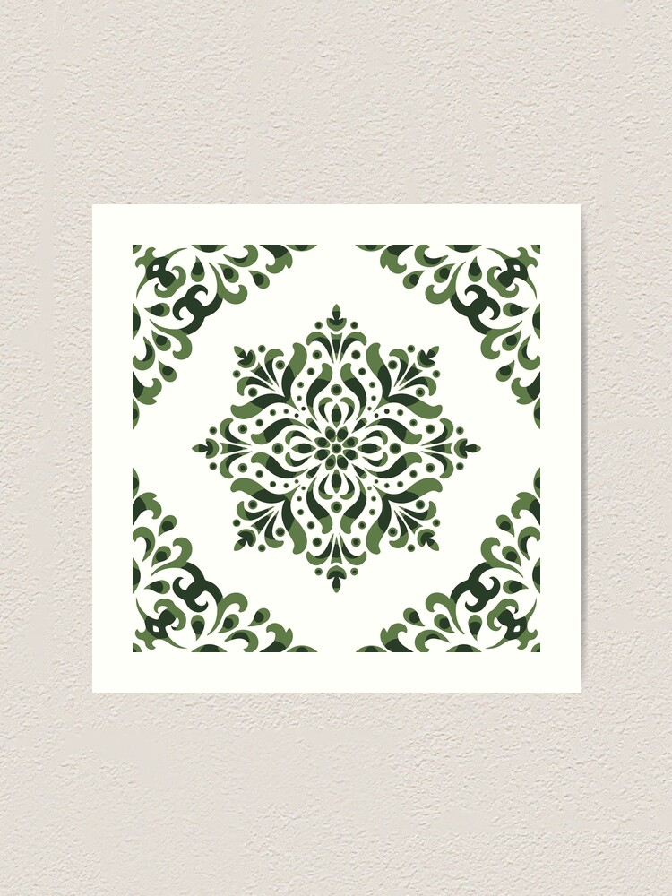 "Dutch Delft Green | Classic Pattern | Single" Art Print for Sale by ...