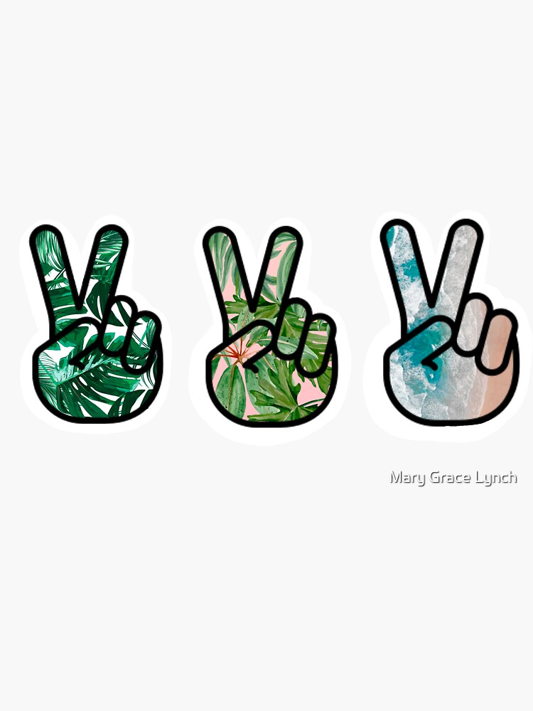 "3 Tropical Peace signs" Sticker for Sale by marygrace10 | Redbubble