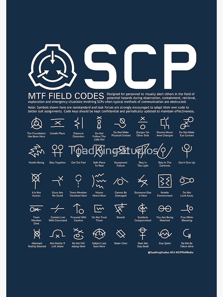 "SCP MTF Field Codes by ToadKing07" Journal for Sale by ToadKingStudios ...