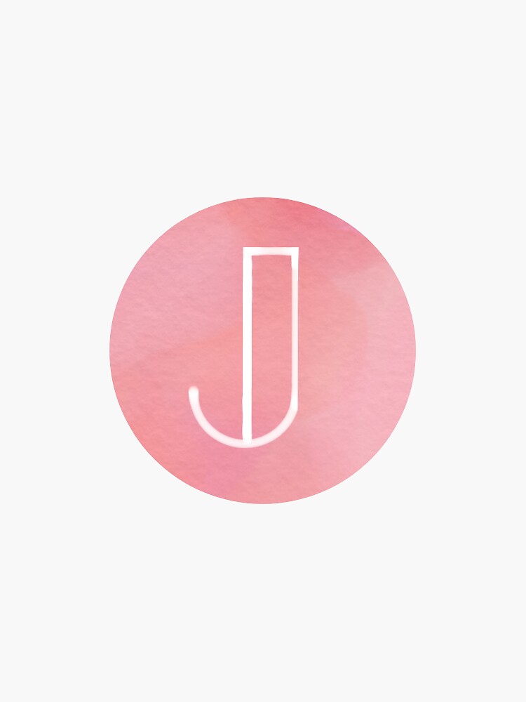 "Pink Watercolor "J" sticker" Sticker for Sale by MD-design | Redbubble