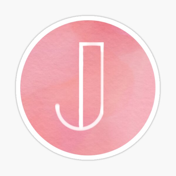 "Pink Watercolor "J" sticker" Sticker for Sale by MD-design | Redbubble