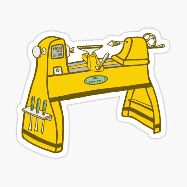 "Wood Lathe" Sticker for Sale by nicolettegra | Redbubble