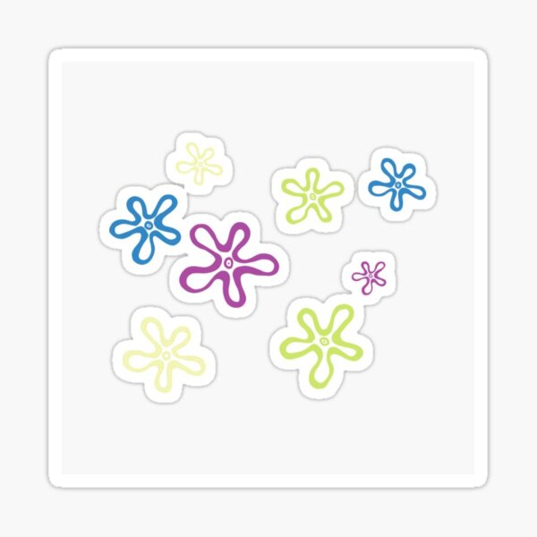 "spongebob flower sticker" Sticker for Sale by TrendyEssence | Redbubble