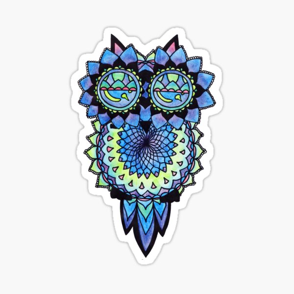 "Zen Owl" Sticker by hartzelldesign | Redbubble
