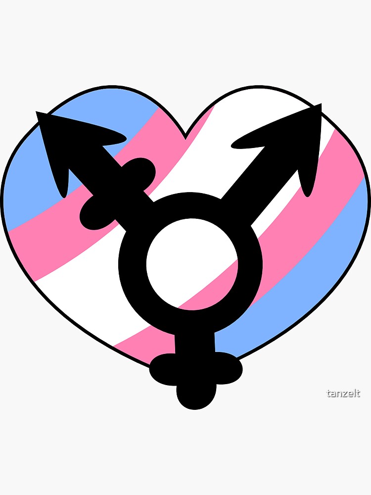 "Trans Heart Flag Colors" Sticker for Sale by tanzelt | Redbubble
