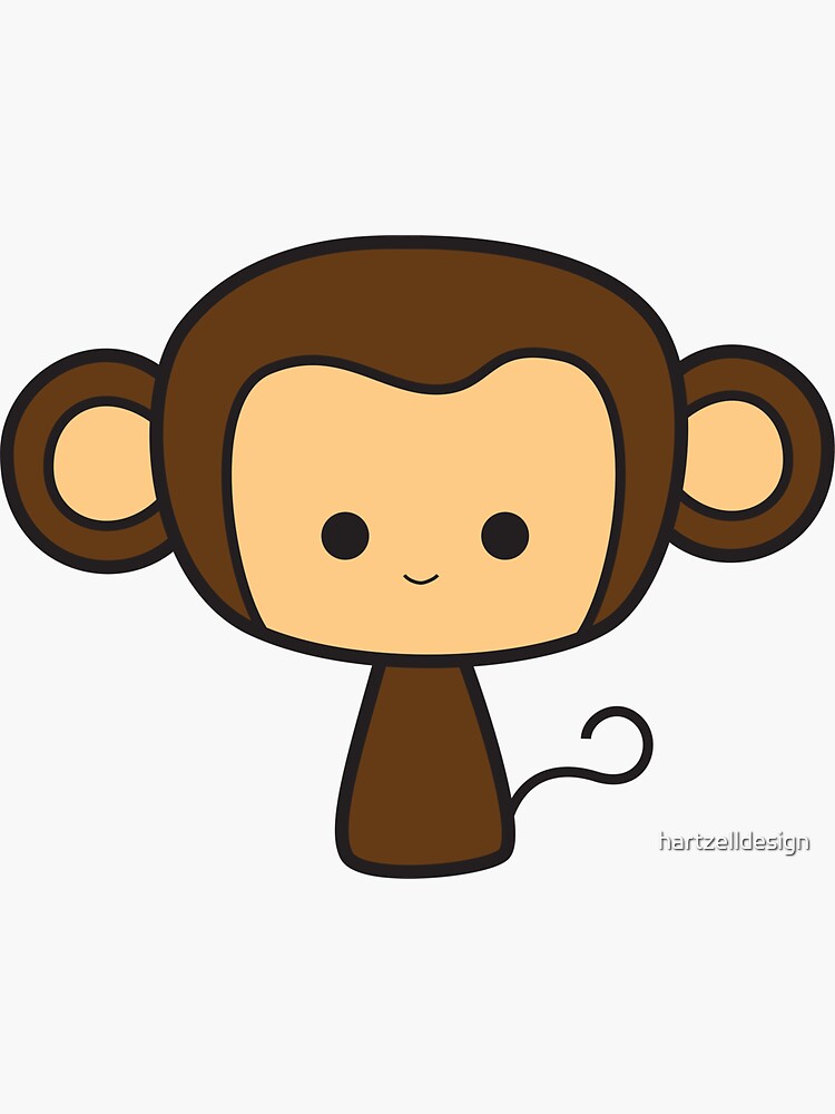 "Happy Monkey" Sticker for Sale by hartzelldesign | Redbubble