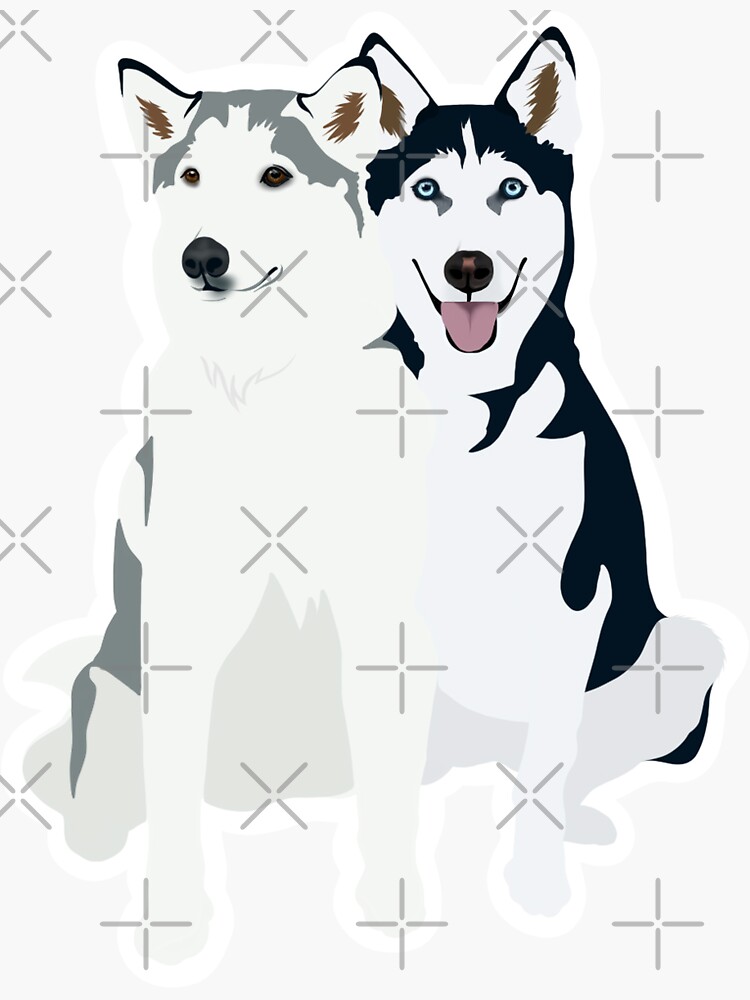 "Husky Sticker" Sticker for Sale by kambriatrout | Redbubble