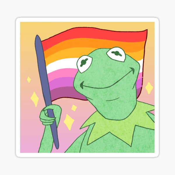 "Lesbian Pride Kermit" Sticker by qytull | Redbubble