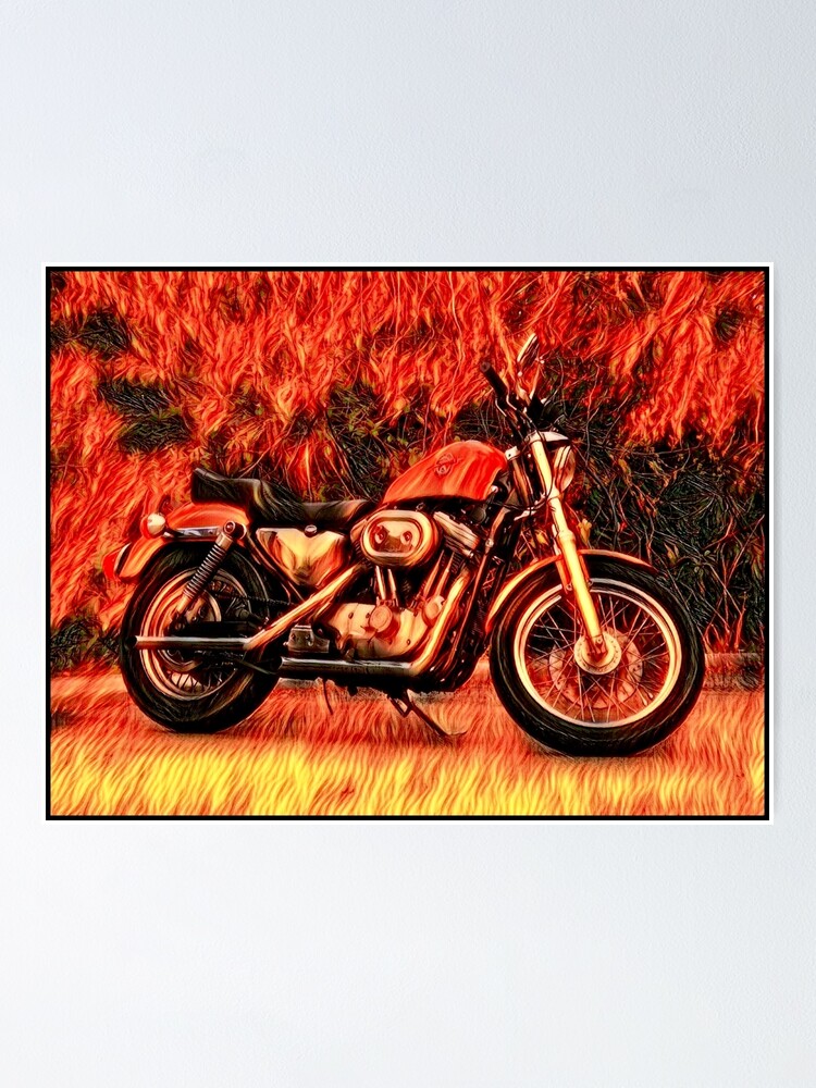 "Photo Manipulation Of A Harley Davidson Motorcycle. (With black border ...
