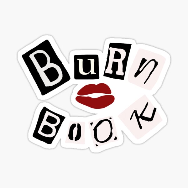 "burn book sticker" Sticker for Sale by groovystickersx | Redbubble