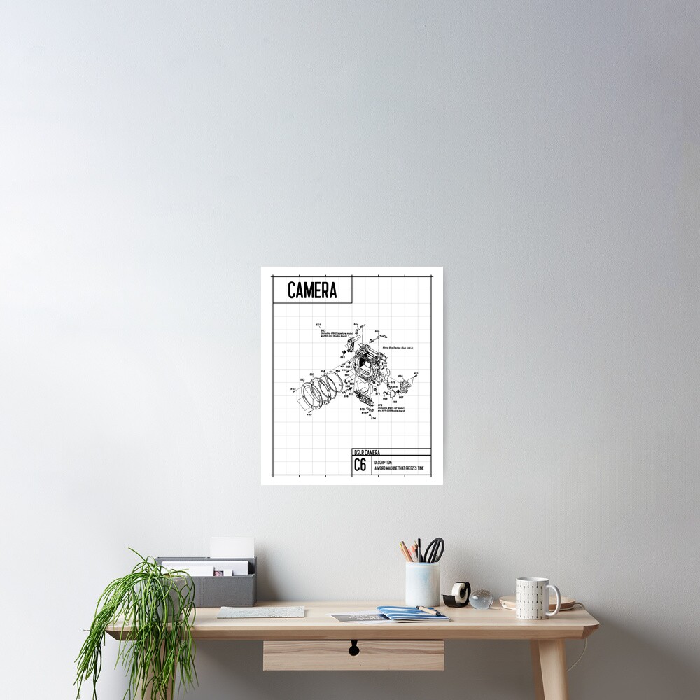 "DSLR Camera assembly blueprint sketch " Poster by fahim96 | Redbubble