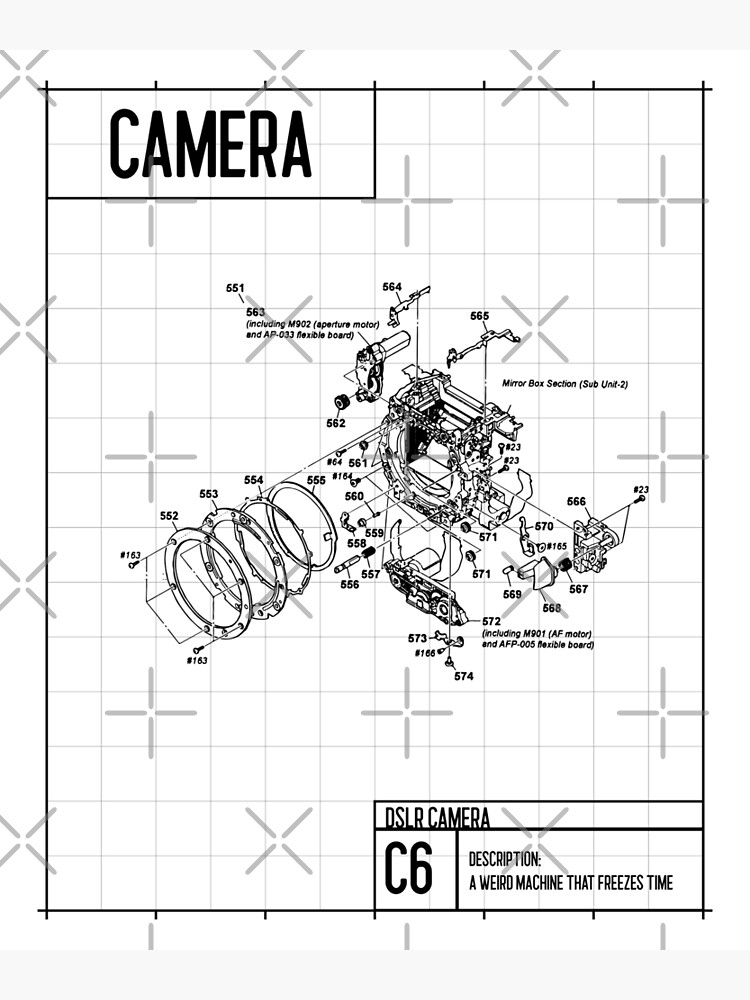 "DSLR Camera assembly blueprint sketch " Poster by fahim96 | Redbubble