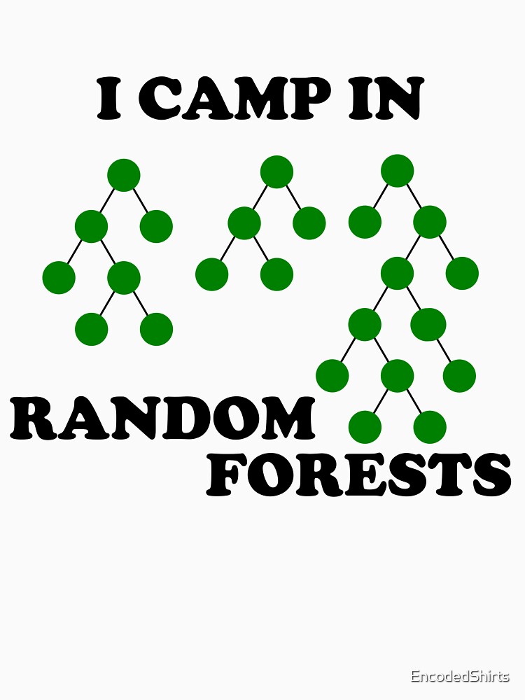 "I Camp in Random Forests - Green" T-shirt for Sale by EncodedShirts ...