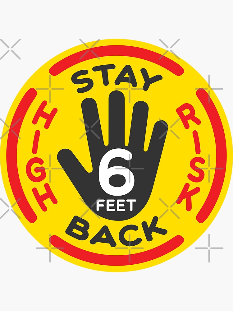 "Stay Back High Risk badge (yellow, charcoal, red, & white)" Sticker ...
