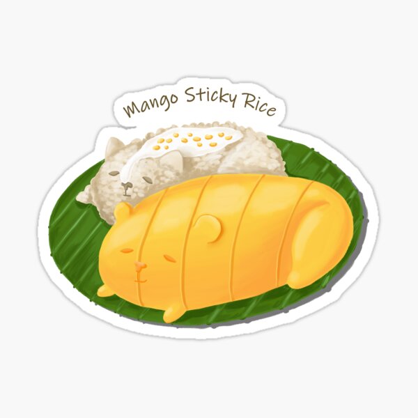 "Thai Mango Sticky Rice" Sticker for Sale by YanKiu | Redbubble