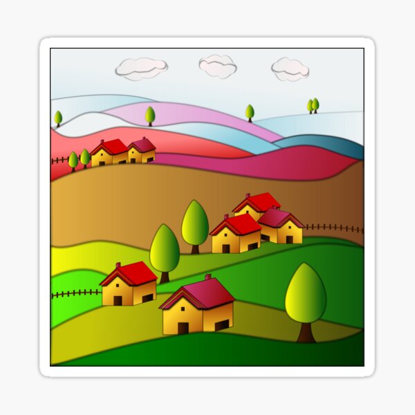 "Hills" Sticker by tandoor | Redbubble