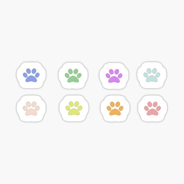 "Paw prints sticker pack" Sticker by ecatherine324 | Redbubble