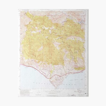 "Point Dume, CA from 1950 Vintage Map - High Quality" Art Board Print ...