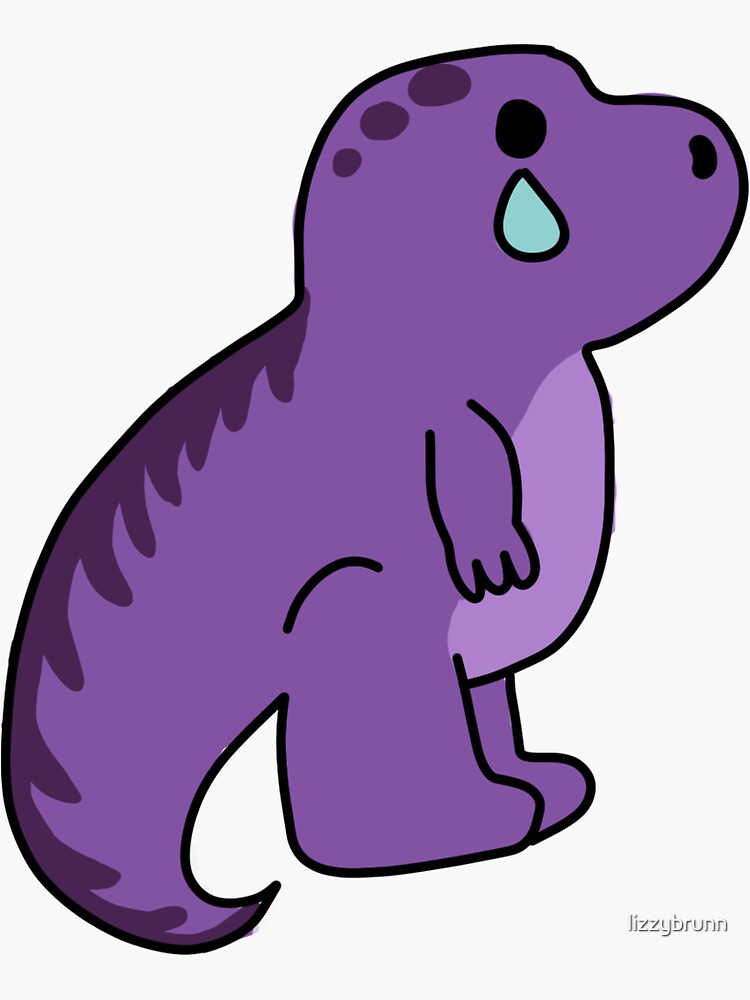 "Cute Crying Sad TRex" Sticker by lizzybrunn | Redbubble
