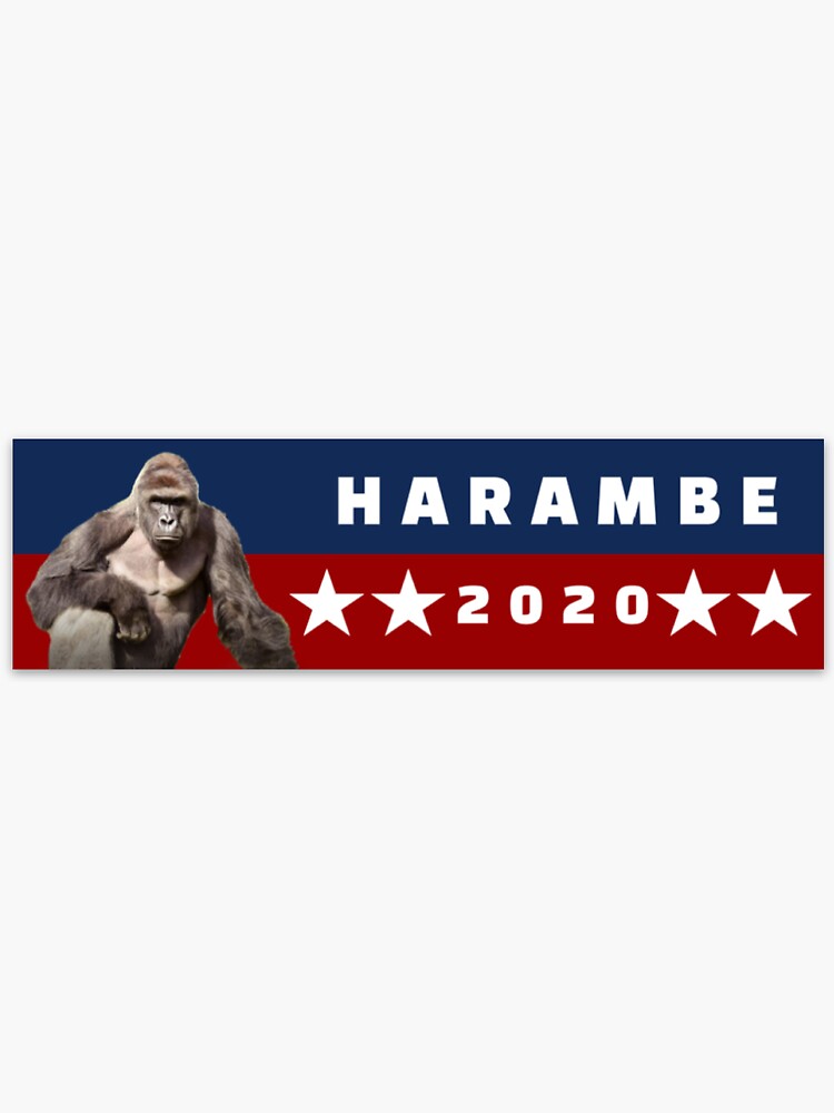 "Harambe 2020 USA President Election Funny Meme Laptop Sticker" Sticker ...
