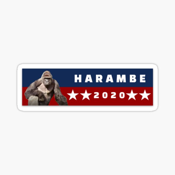 "Harambe 2020 USA President Election Funny Meme Laptop Sticker" Sticker ...