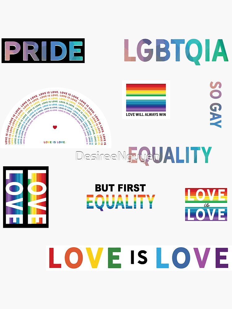 "LGBTQIA Stickers, LGBTQ Sticker Set" Sticker for Sale by DesireeNguyen ...