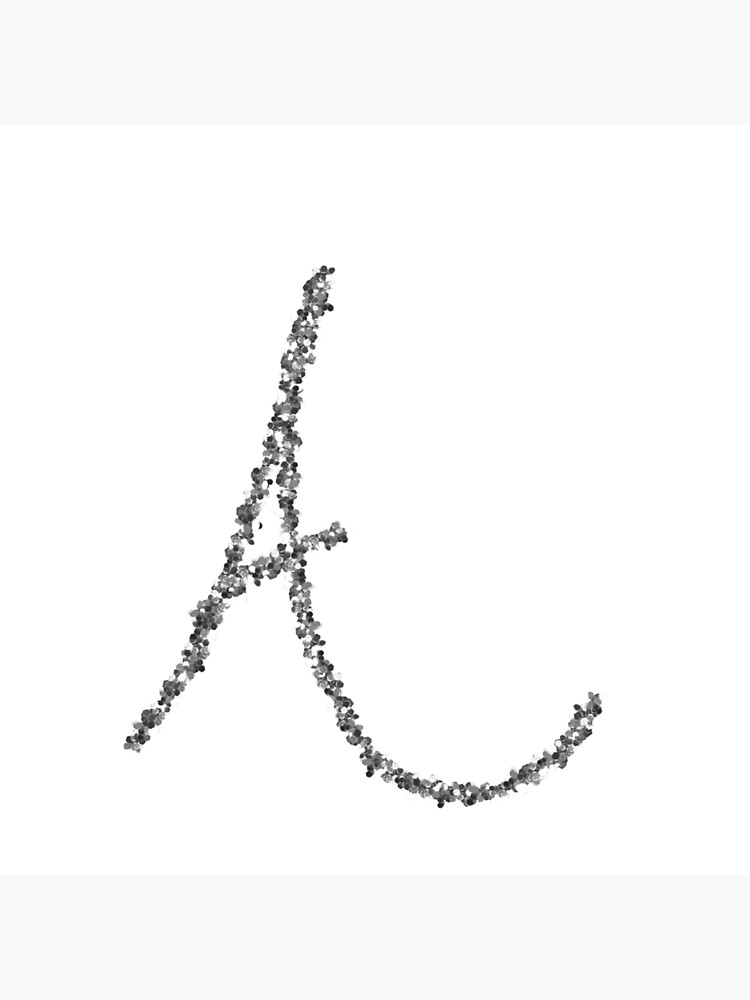 "Silver Glitter Cursive A" Art Print by audrarosenthal | Redbubble