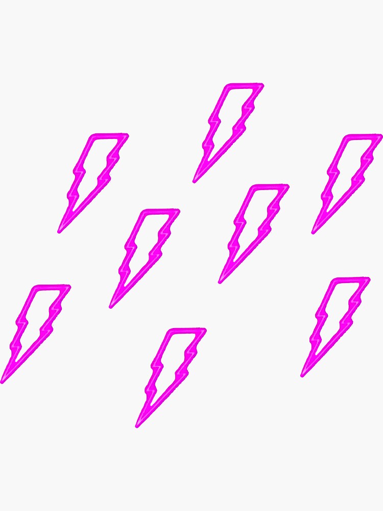 "Neon pink lightning bolts" Sticker by MustHaveDesigns | Redbubble