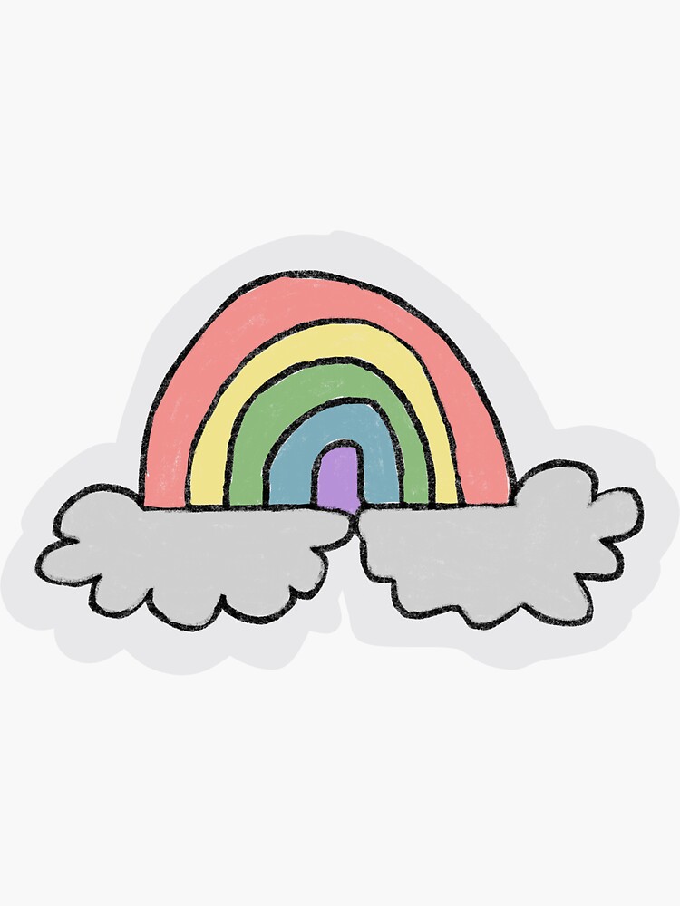"Cute rainbow sticker" Sticker by andrina-art | Redbubble