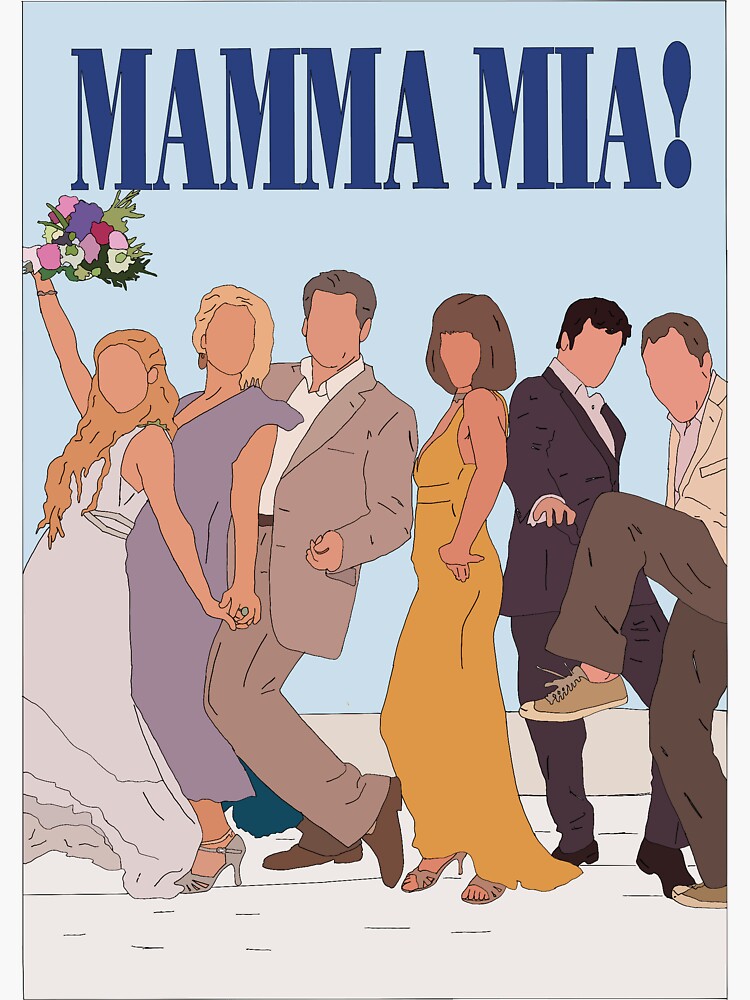 "Mamma Mia Poster Outline" Sticker for Sale by sydneyankrim | Redbubble