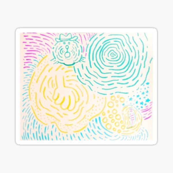 "Swirls and Cartoon " Sticker for Sale by CashlinRap | Redbubble